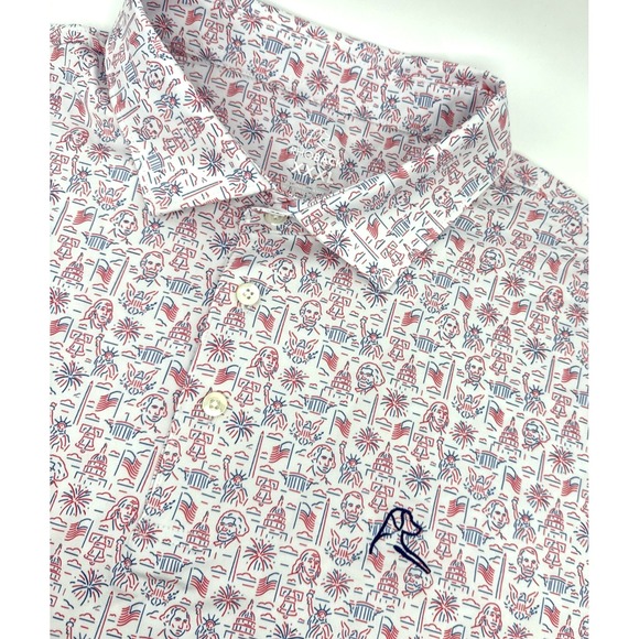 Rhoback | Shirts | Rhoback Polo Men Xxxl Usa Patriotic Print ...
